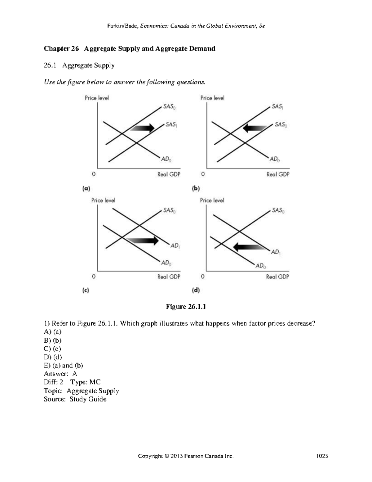 Exam 2017, questions and answers - Chapter 26 Aggregate Supply and Aggregate Demand 26 Aggregate ...