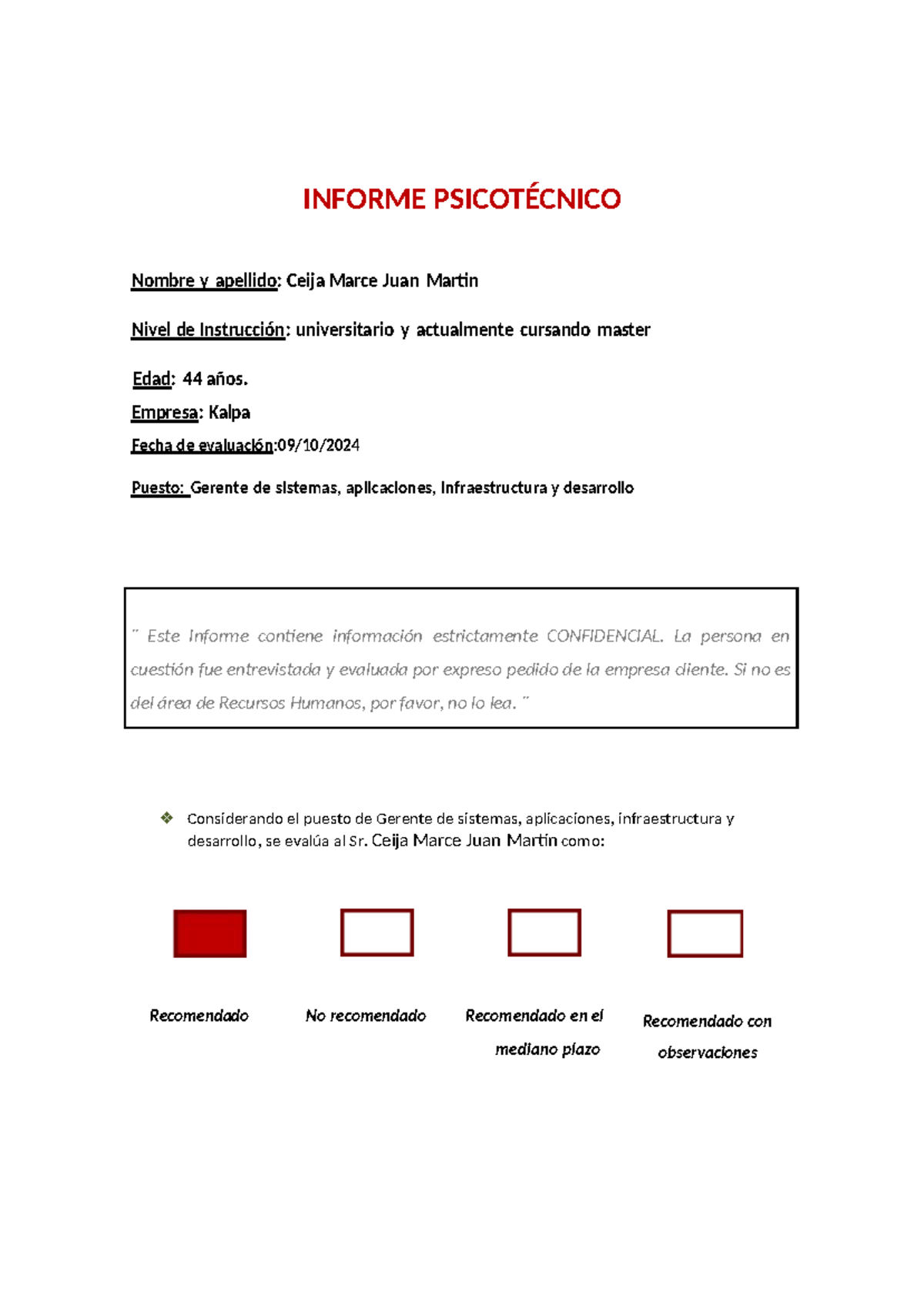 INFORME PSICOTÉCNICO - Ceija Marce Juan Martin - Gerente de Sistemas ...
