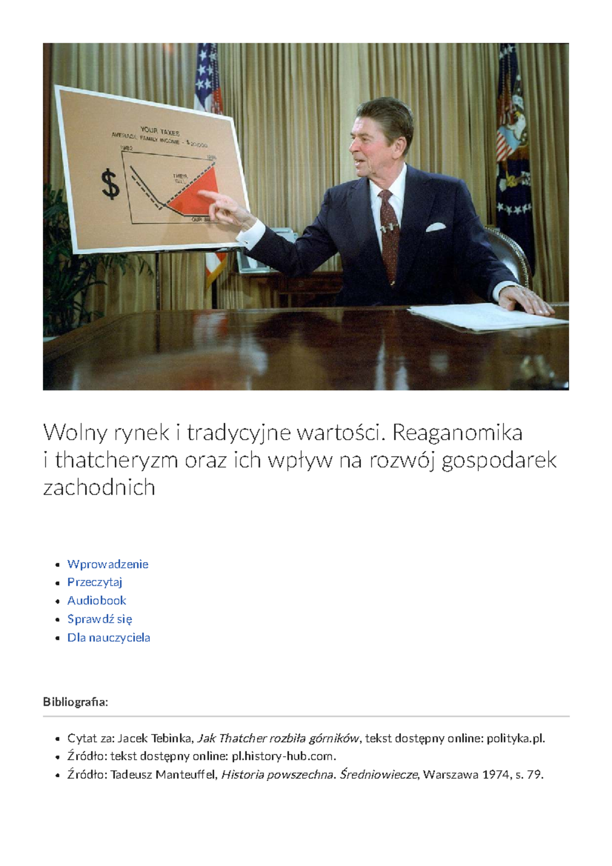 Wolny rynek i tradycyjne wartości: Reaganomika i thatcheryzm w ...