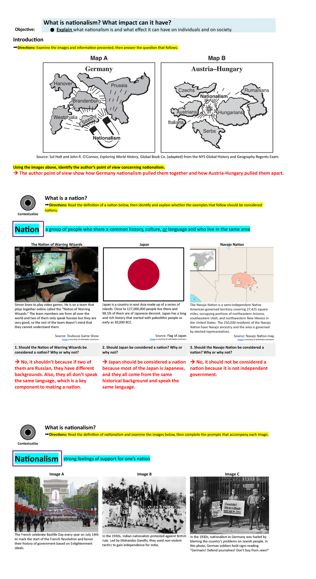 Nationalism italy n germany - Objective: What is nationalism? What ...