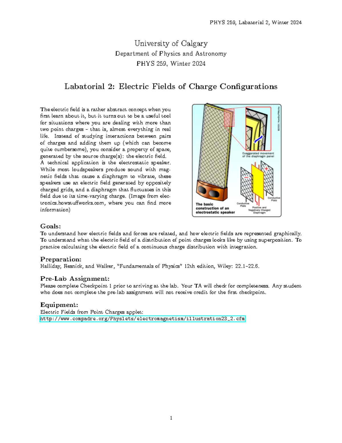 Lab 2 - Electric Fields - Solutions for PHYS 259 Winter 2024 - Studocu