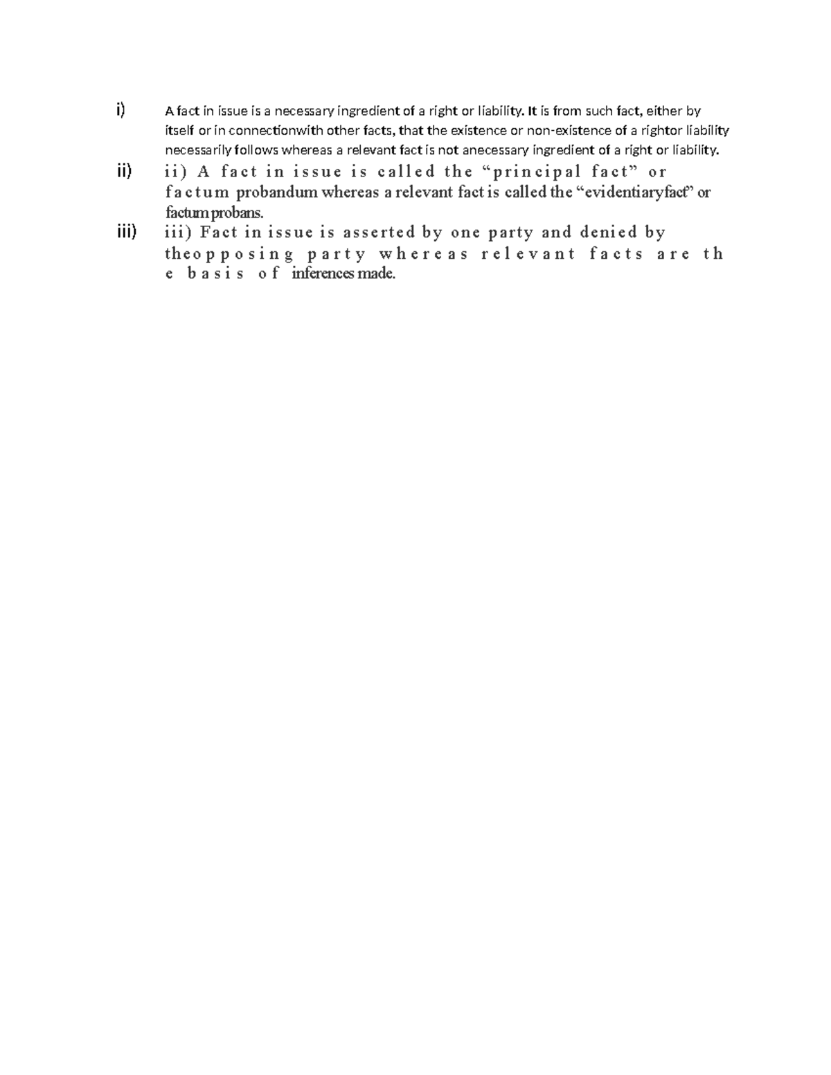 Understanding Facts in Issue and Relevant Facts in Law - Studocu
