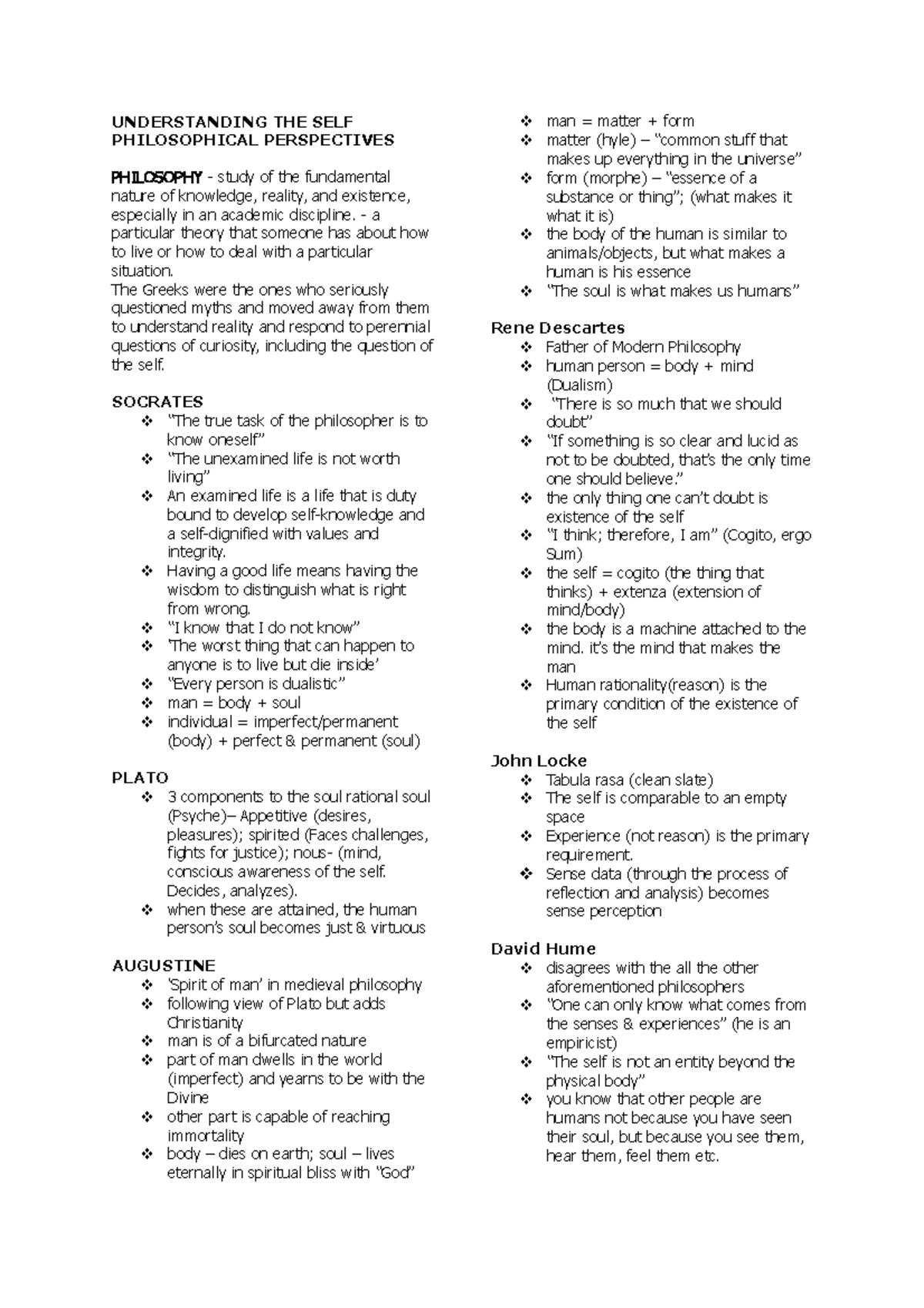 Understanding-THE-SELF Reviewer - Understanding the Self - PangSU - Studocu