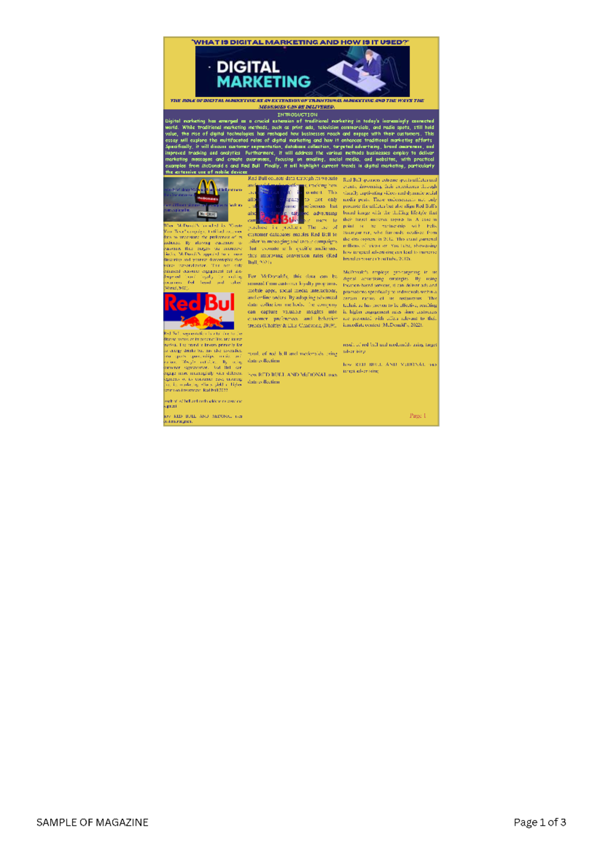 Sample OF Magazine unit 17 - IS DIGITAL MARKETING AND HOW IS IT DIGITAL ...