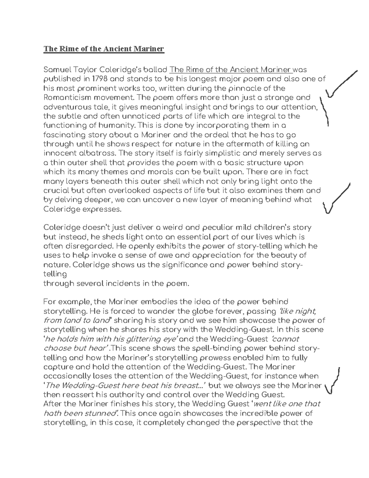 ENG 202: The Rime of the Ancient Mariner - An Essay on Storytelling and ...