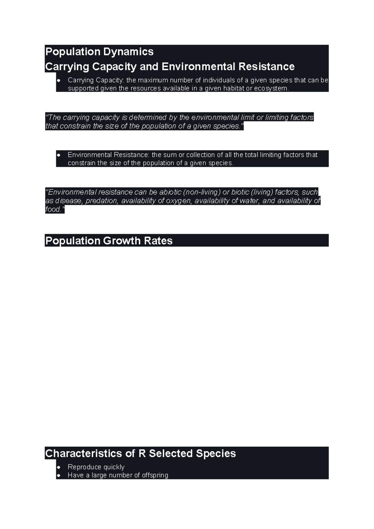 ES110: Population Dynamics, Carrying Capacity & Environmental ...