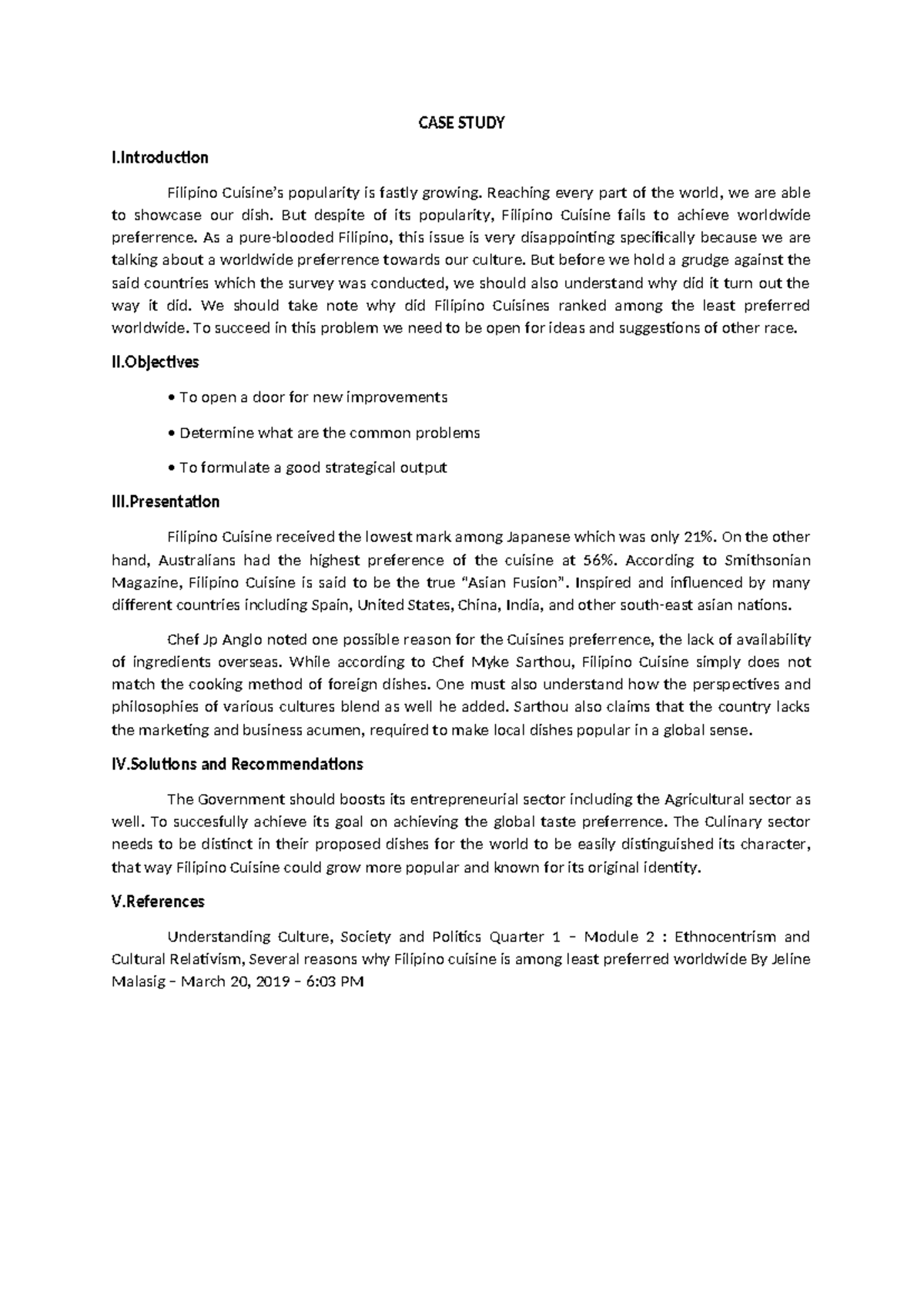 CASE STUDY: Challenges and Solutions for Filipino Cuisine Global ...
