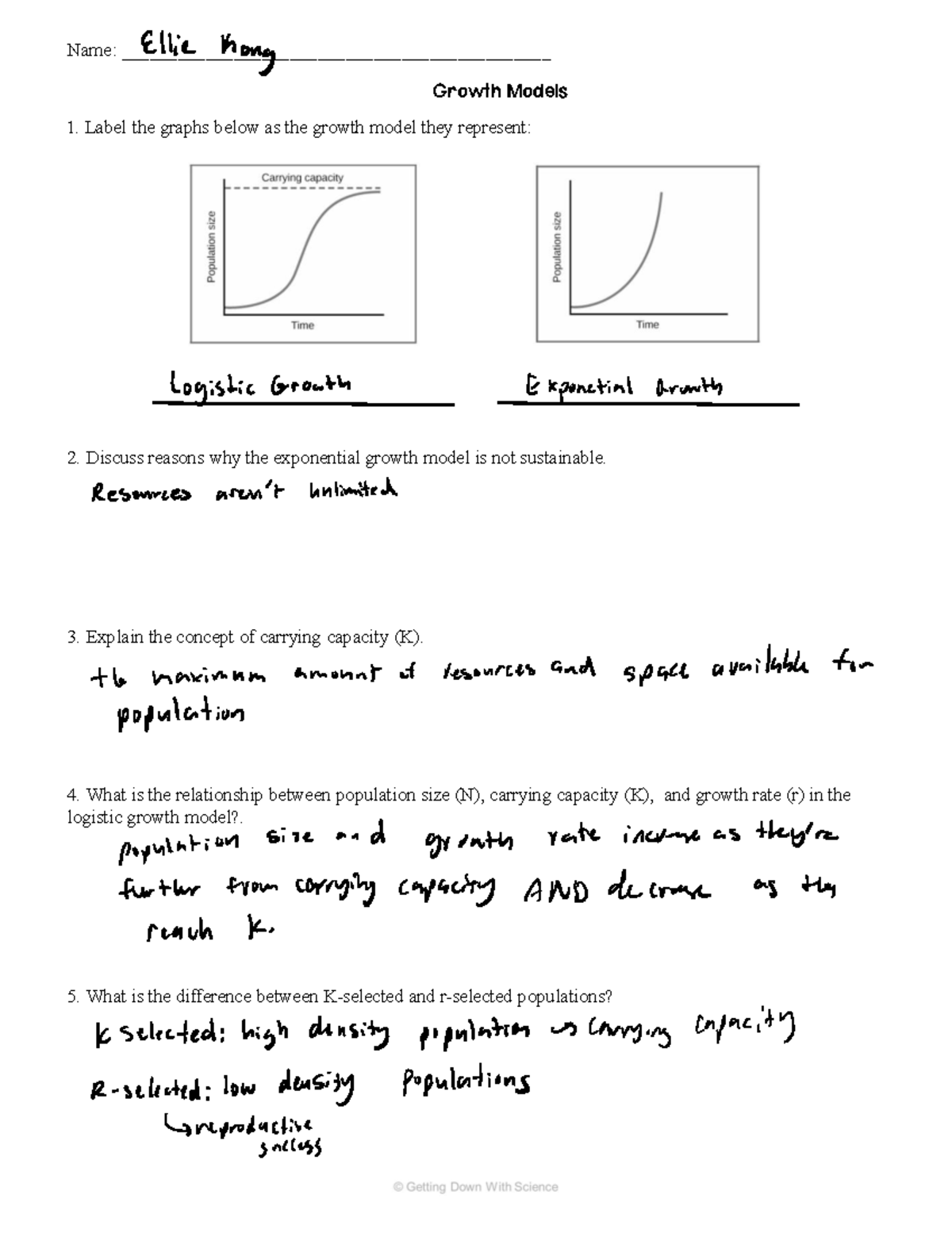 Growth Models: Logistic & Exponential Analysis - BIO 101 - Studocu