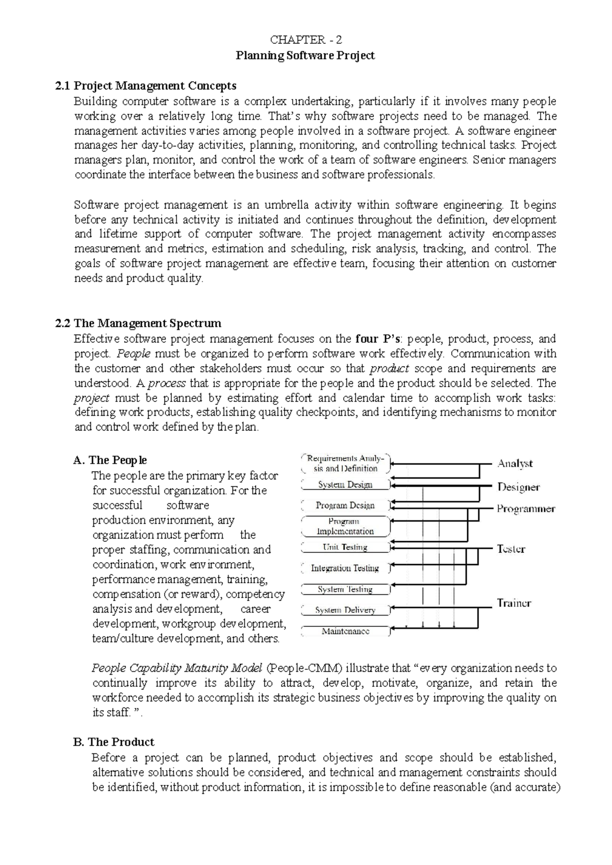 OOSE-CHPT-2: Software Project Management Concepts and Planning - Studocu