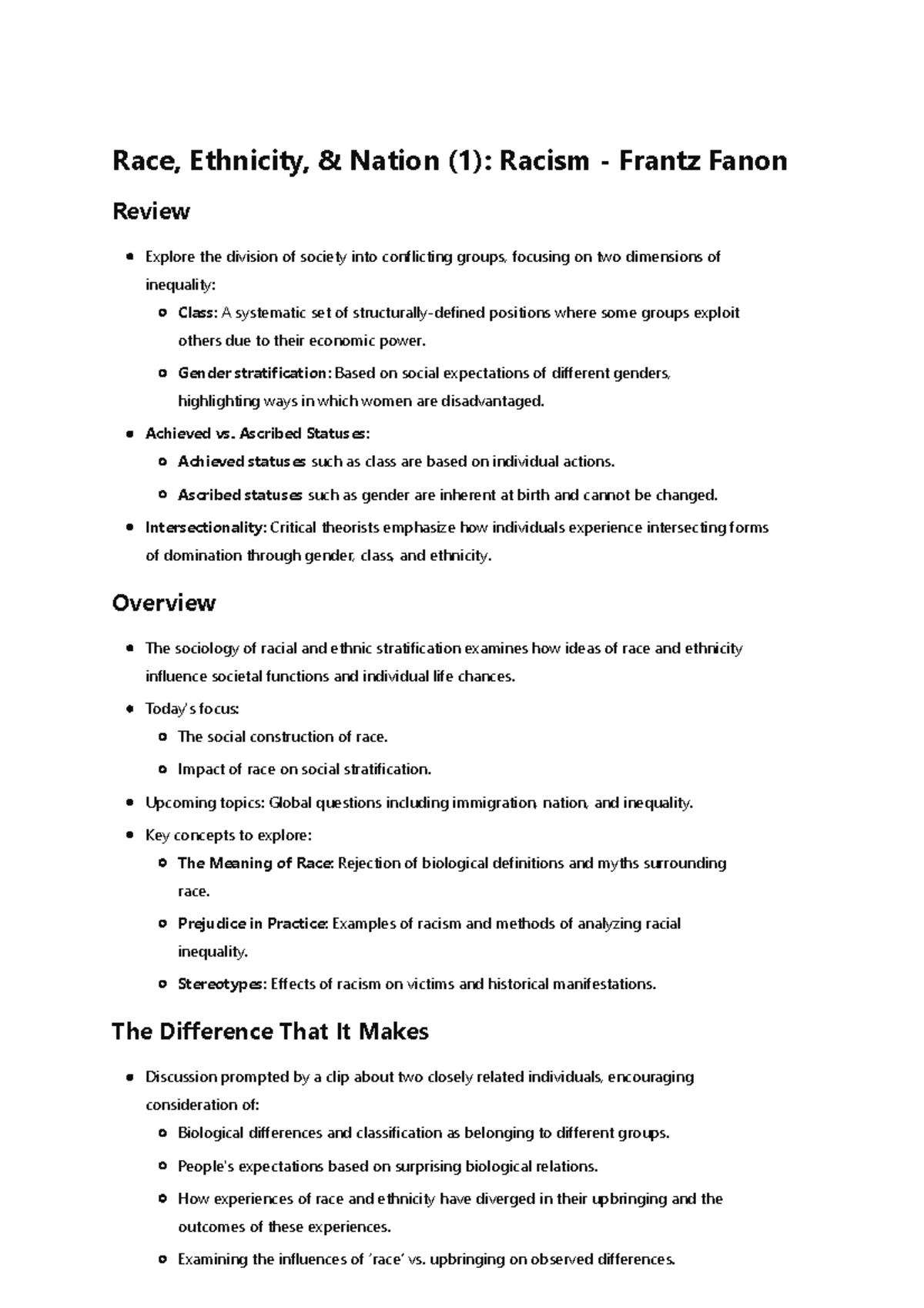 SOCFinal 5 - Race, Ethnicity, and Inequality: A Critical Review - Studocu