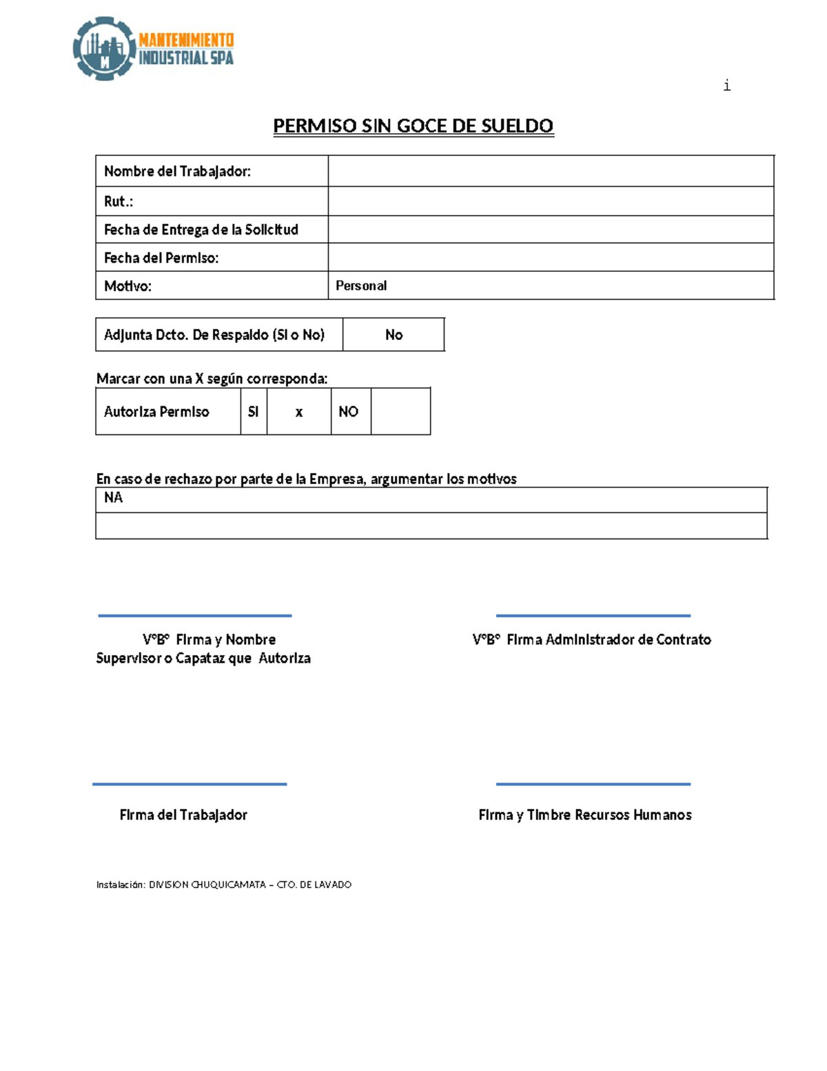 Solicitud DE Permiso CON GOCE DE Sueldo - i PERMISO SIN GOCE DE SUELDO ...