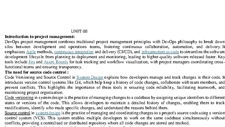 Unit Iii Devops And Source Control Notes For Arrao Course Studocu