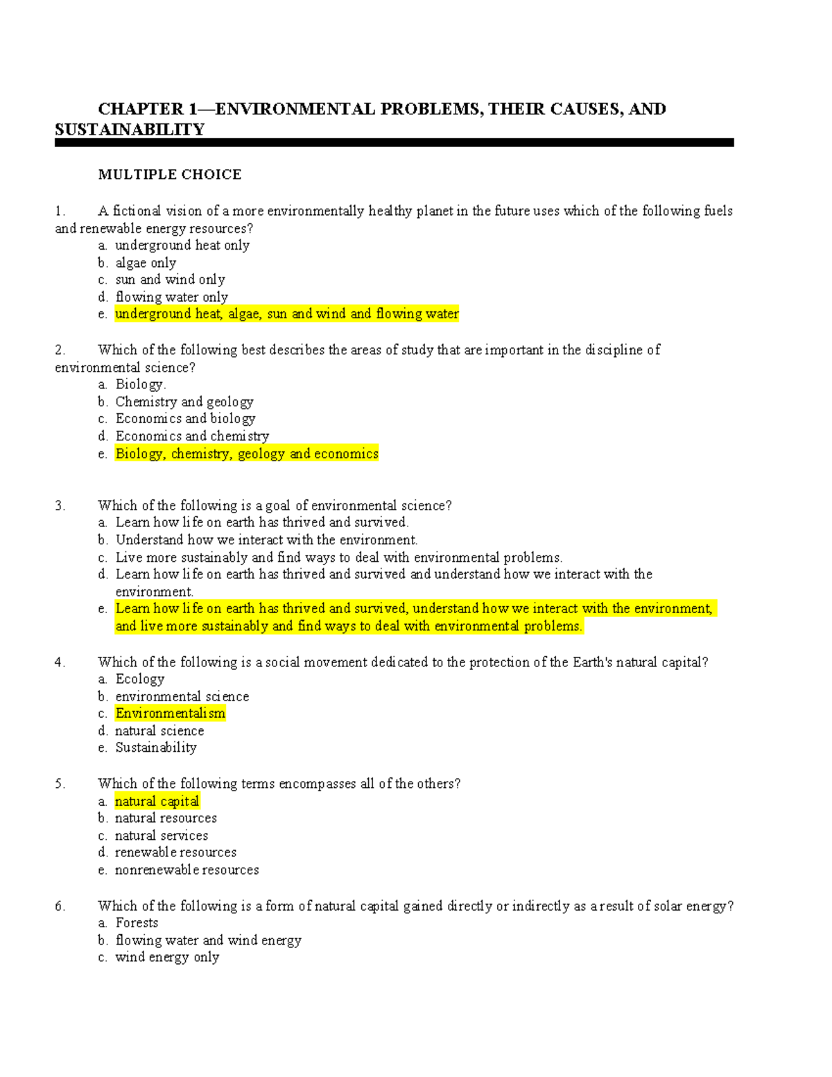 Environment Science Midterm Test Bank - International University (VN ...