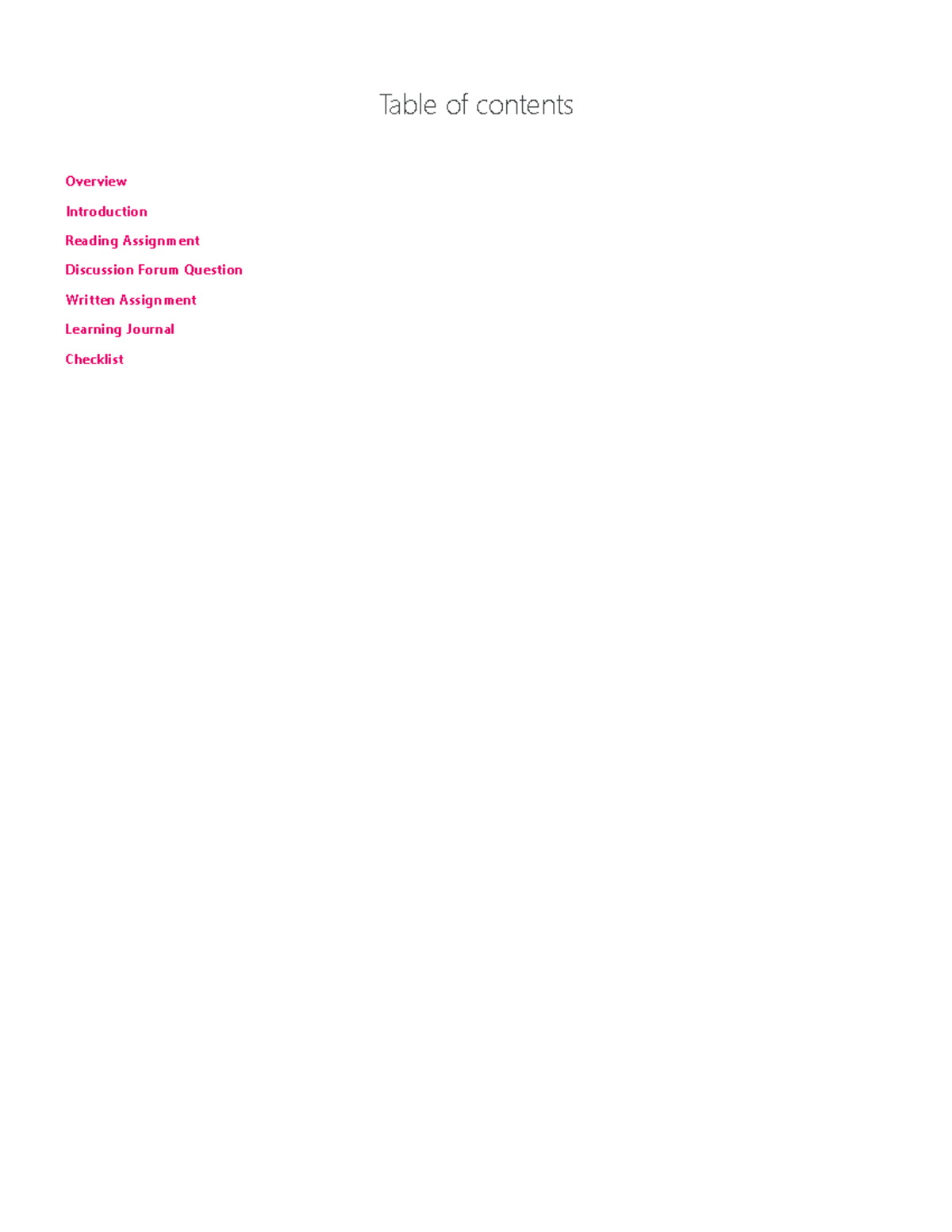 AHIST 1401 Learning Guide Unit 1 - Table of contents Overview Introduction Reading Assignment ...