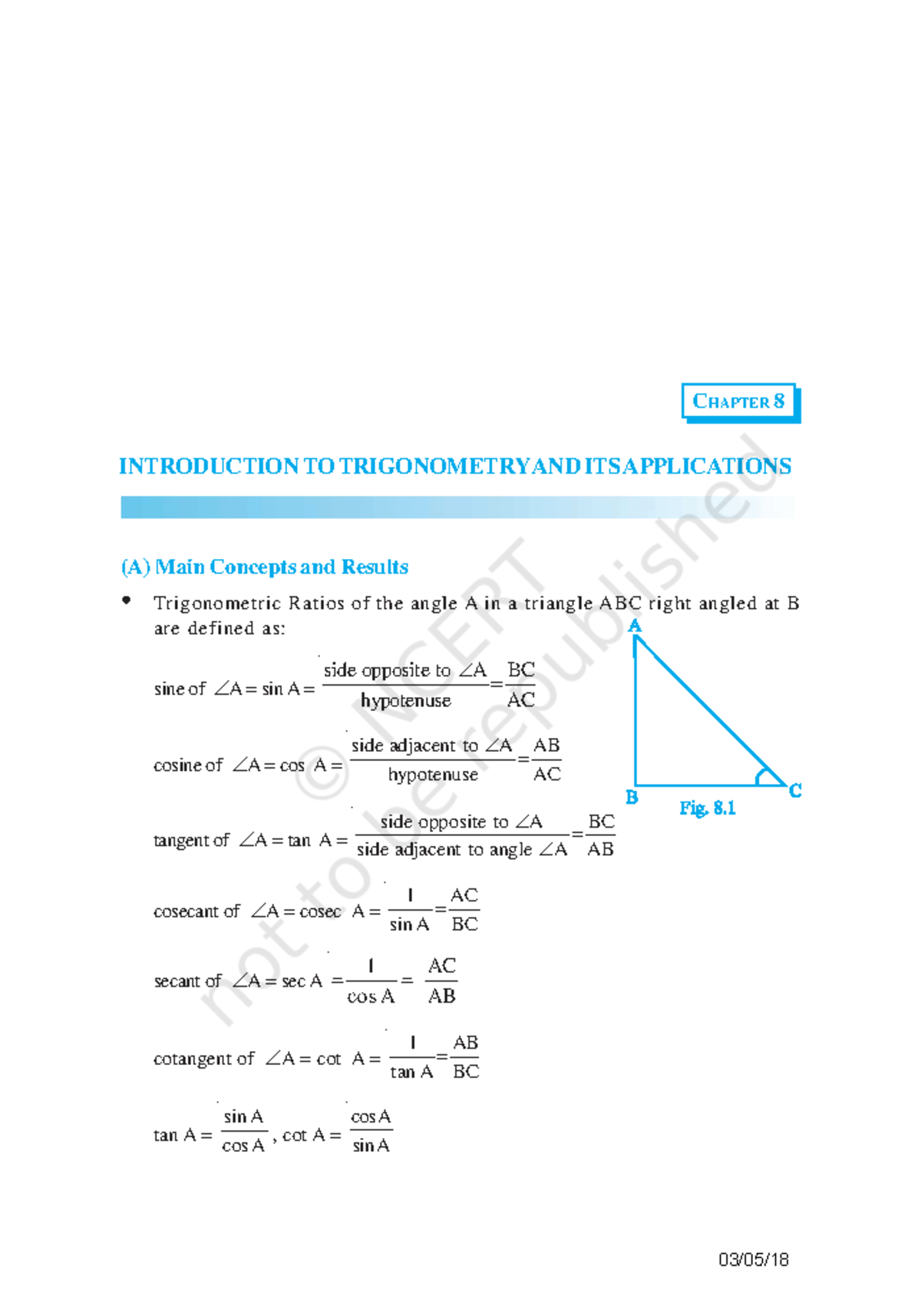 CHAPTER 8: INTRODUCTION TO TRIGONOMETRY AND ITS APPLICATIONS (DGD ...