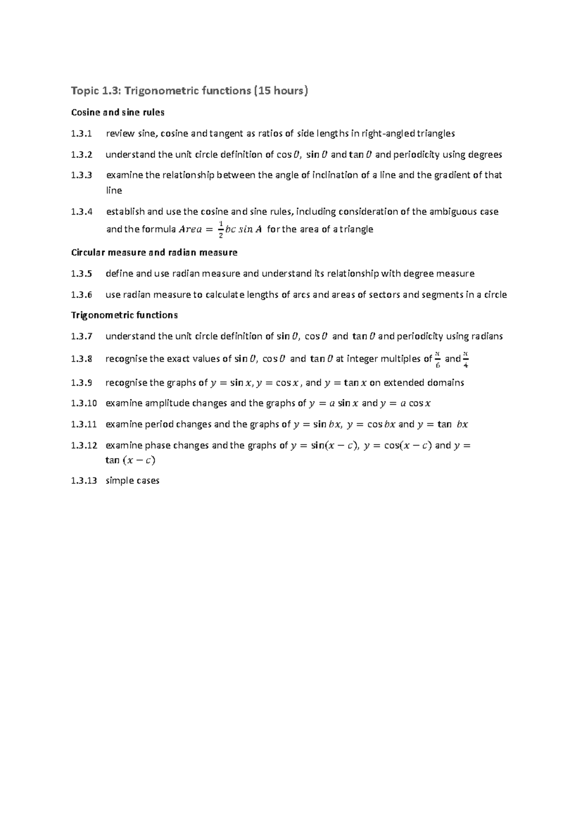 Test 2: Trigonometry Practice - Year 11 Methods (2023) - Studocu