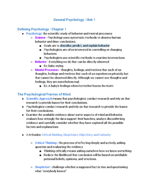 Psychology Chapter 2 Notes - Psychology Chapter 2: Notes Everything ...