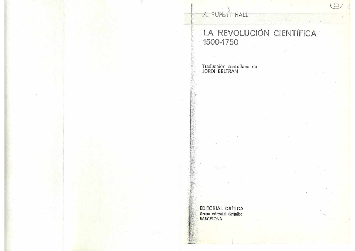 Rev. Cientifica 4 - 5 A. RUPERT HALL LA REVOLUCIÓN CIENTÍFICA ...