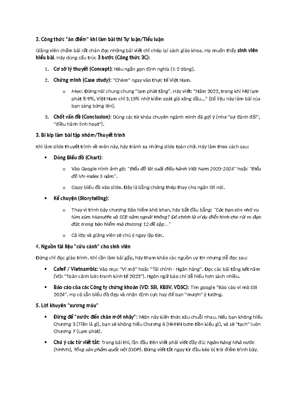 Tt2 - Bí kíp làm bài thi Tự luận và thuyết trình hiệu quả - Studocu