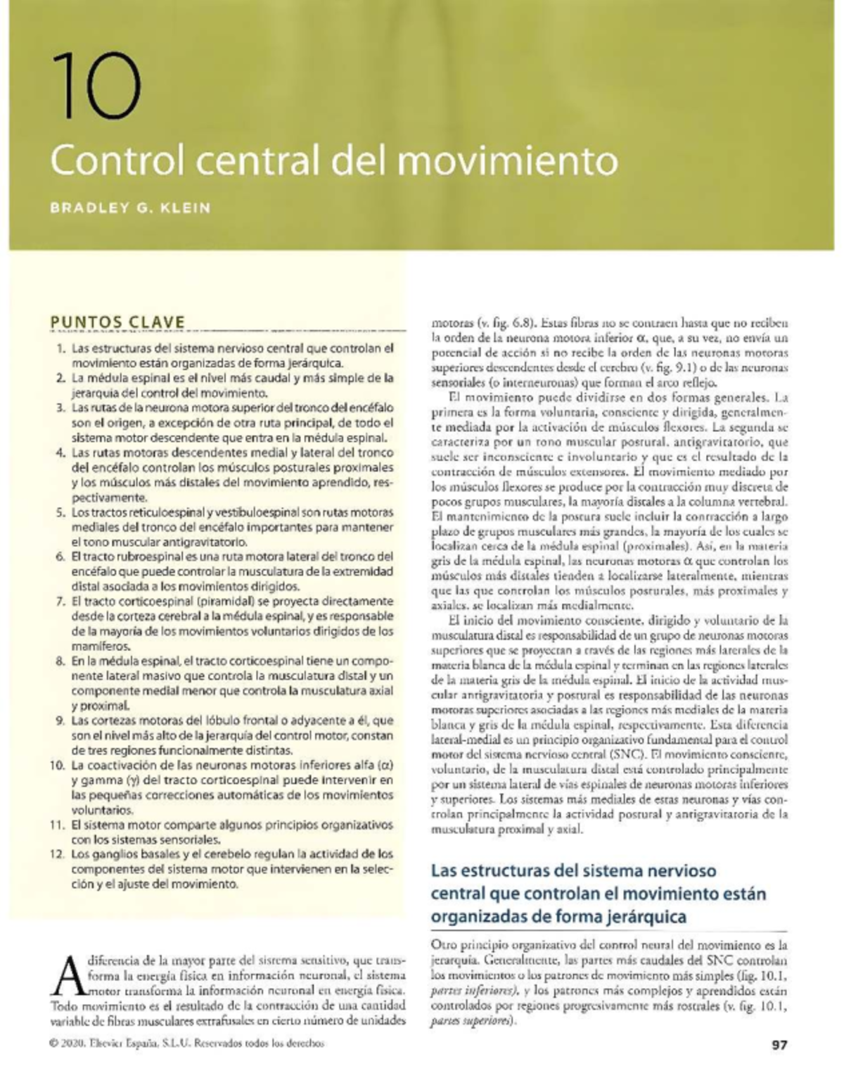 Control Central del Movimiento: Puntos Clave (TBL 2) - Studocu