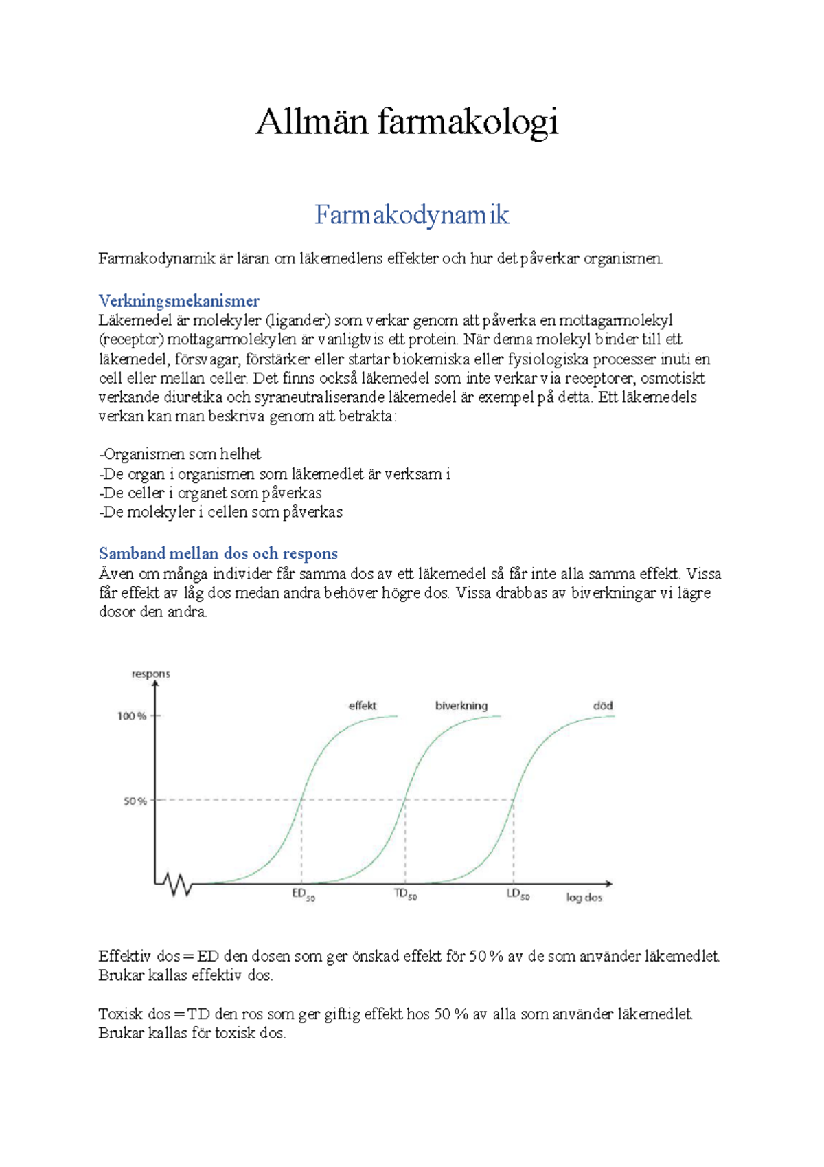 Allmän farmakologi – Introduktion till Farmakodynamik & Farmakokinetik ...