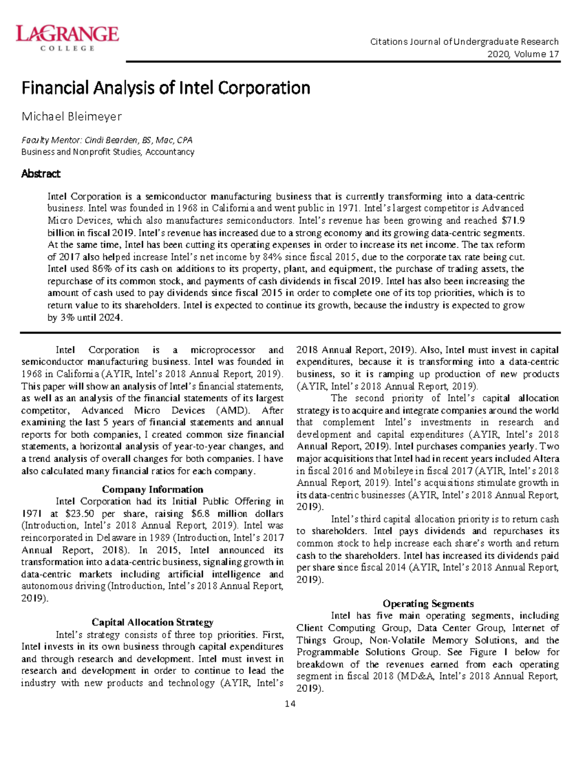 05-Citations 2020 - qư543 - 2020, Volume 1 7 14 Financial Analysis of ...