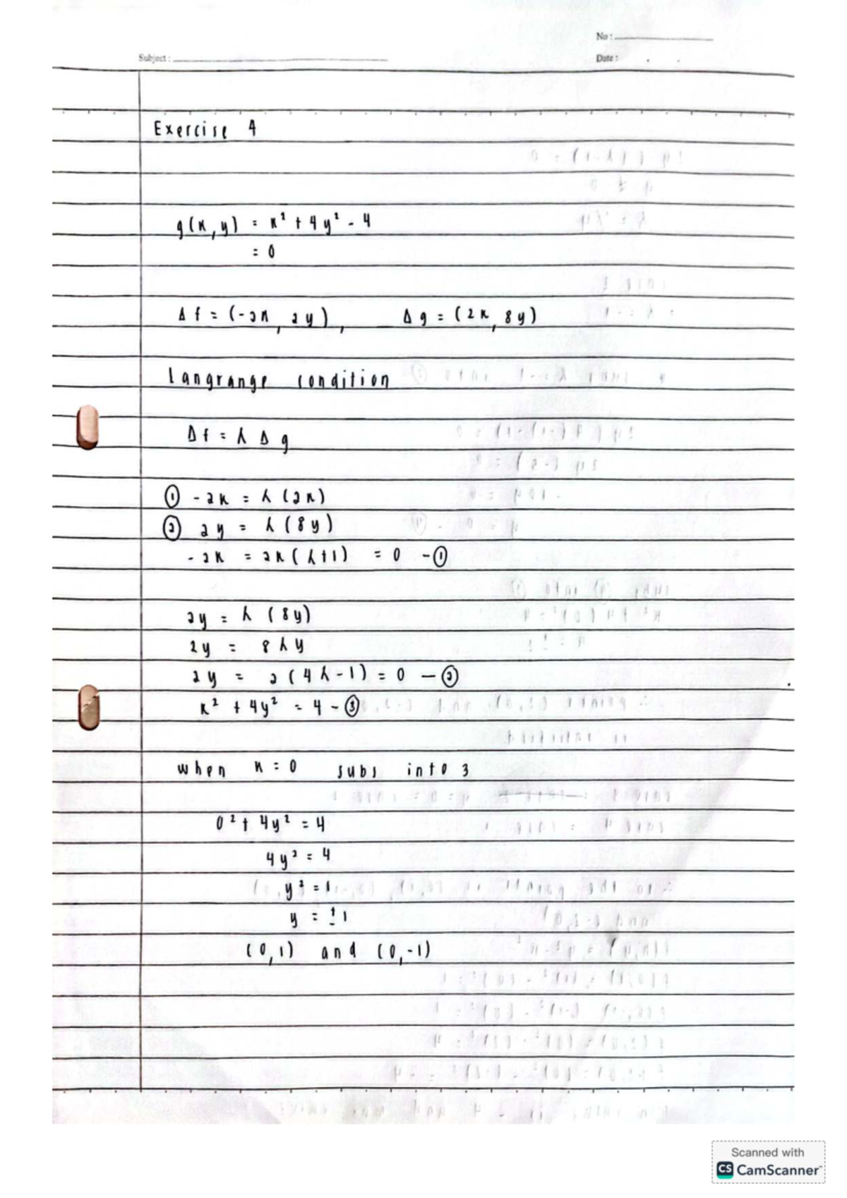 Exercise 4 Solutions for MEC400: Lagrange Conditions and Functions ...