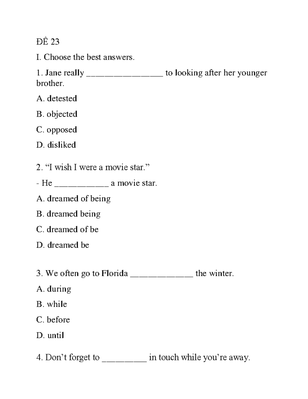 ĐỀ 23 - Practice Test for English Language Proficiency - Studocu