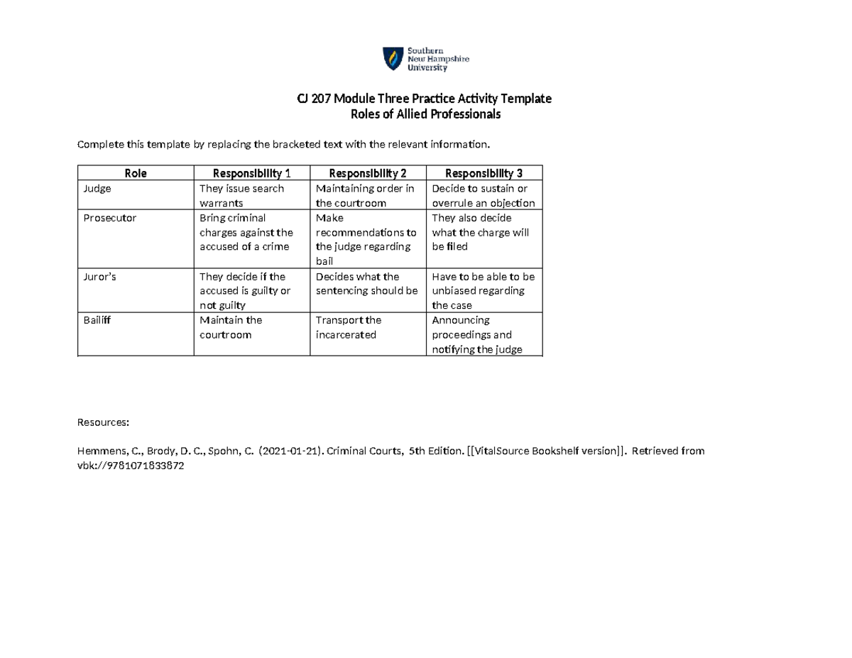 CJ-207 Practice Activity 3-1 Template - CJ 207 Module Three Practice ...