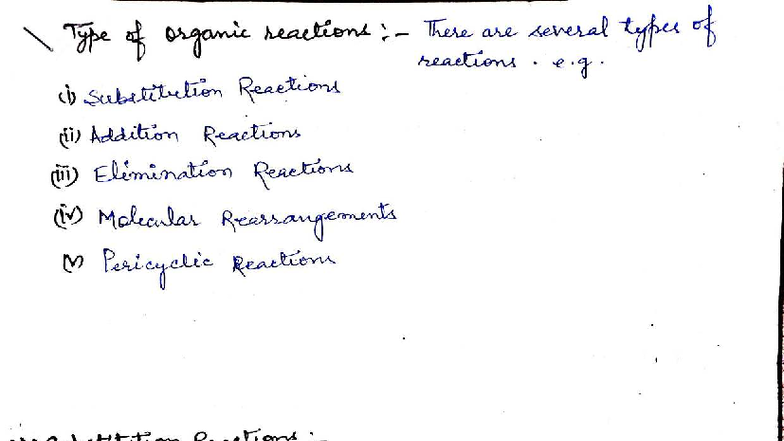 Types of Organic Reactions: Substitution, Addition, and Elimination ...