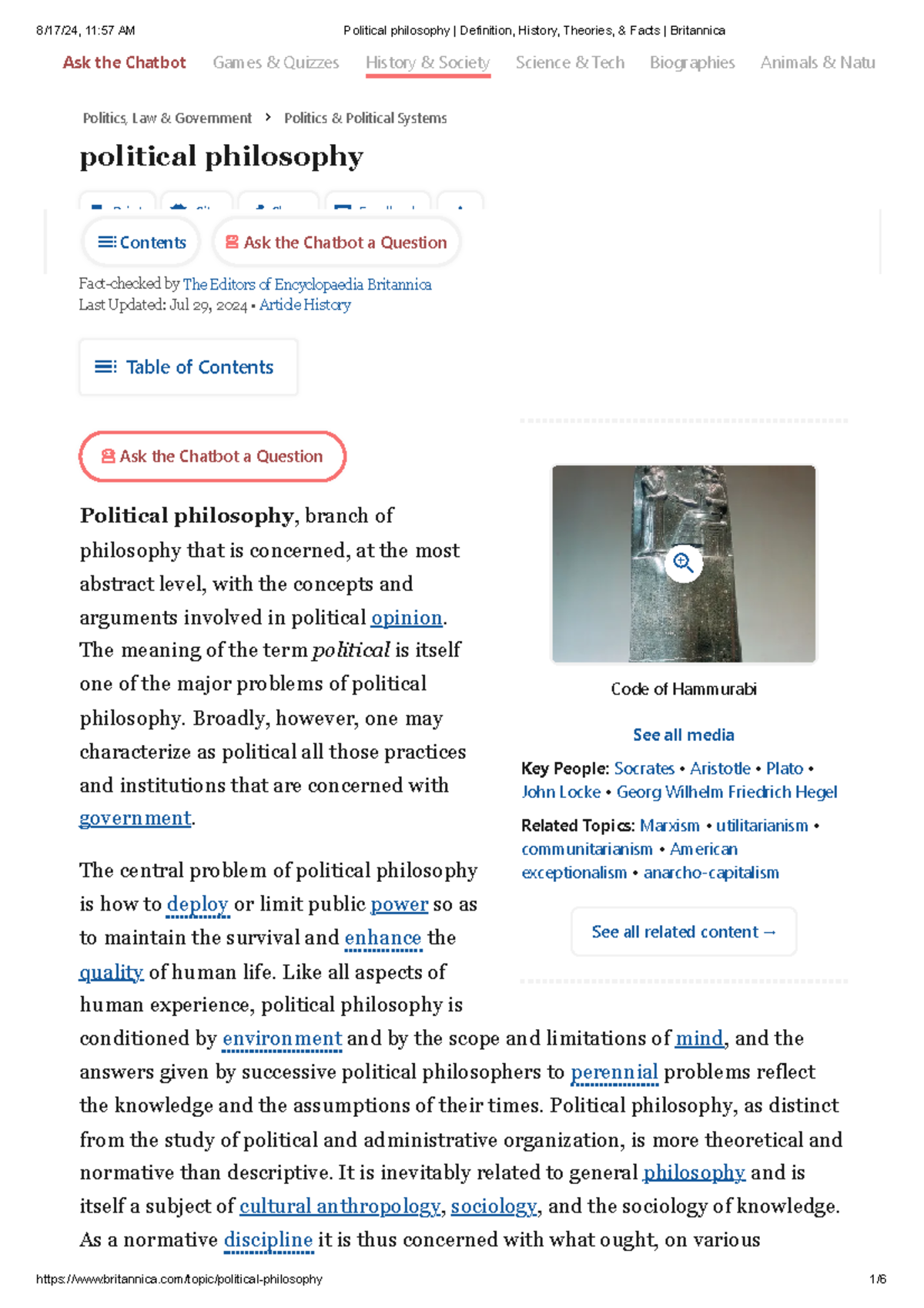 Political Philosophy: Definition, History, Theories & Insights - Studocu