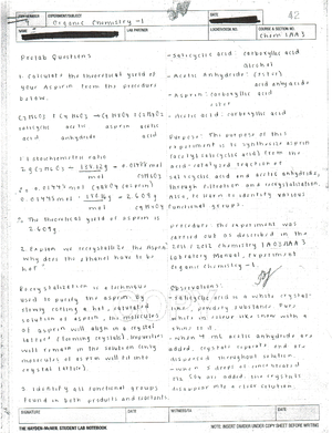 [Solved] What is the melting point of Aspirin acetylsalicylic acid ...