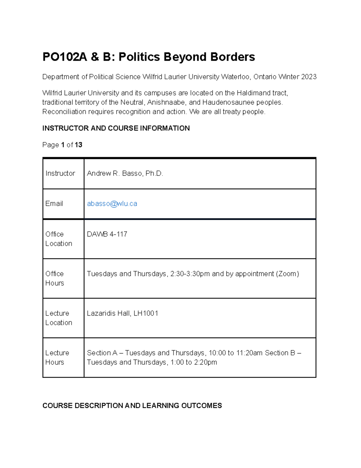 PO102 A Course syllabus-2 - PO102A & B: Politics Beyond Borders ...