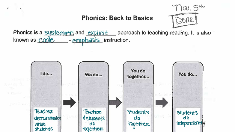 Phonics 101: Back to Basics for Nov. 5th Lesson - Studocu