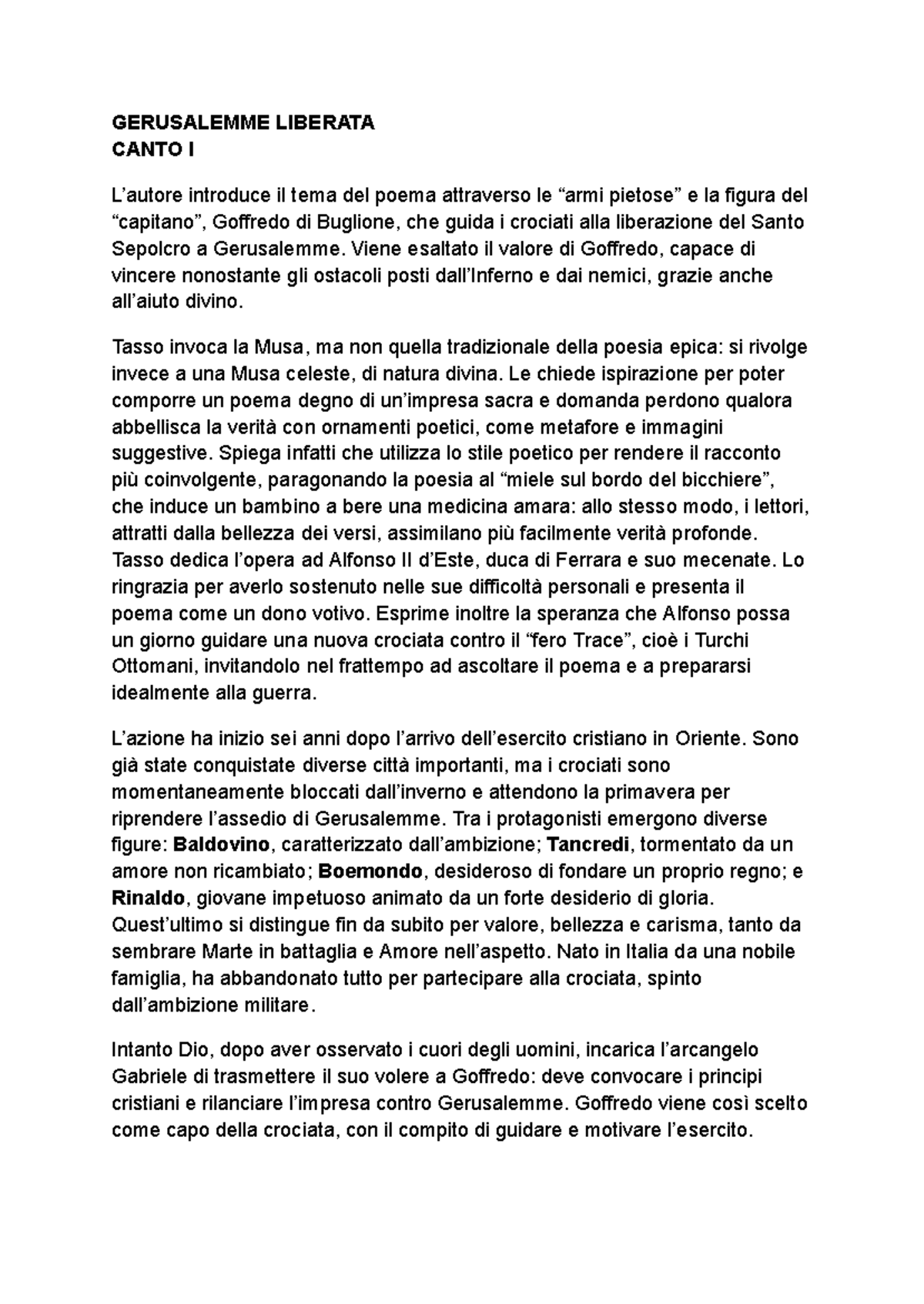 Canti di "Orlando Furioso" e "Gerusalemme Liberata" - Analisi e Temi ...