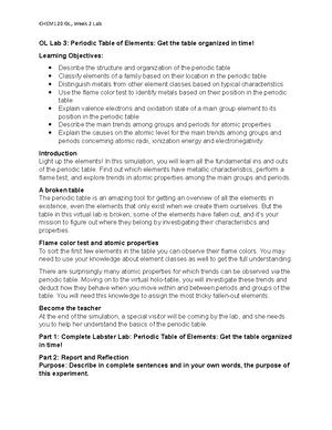 Week 2 Lab-Periodic Table and Ionic and Covalent Bonds - Name: Yalonda ...