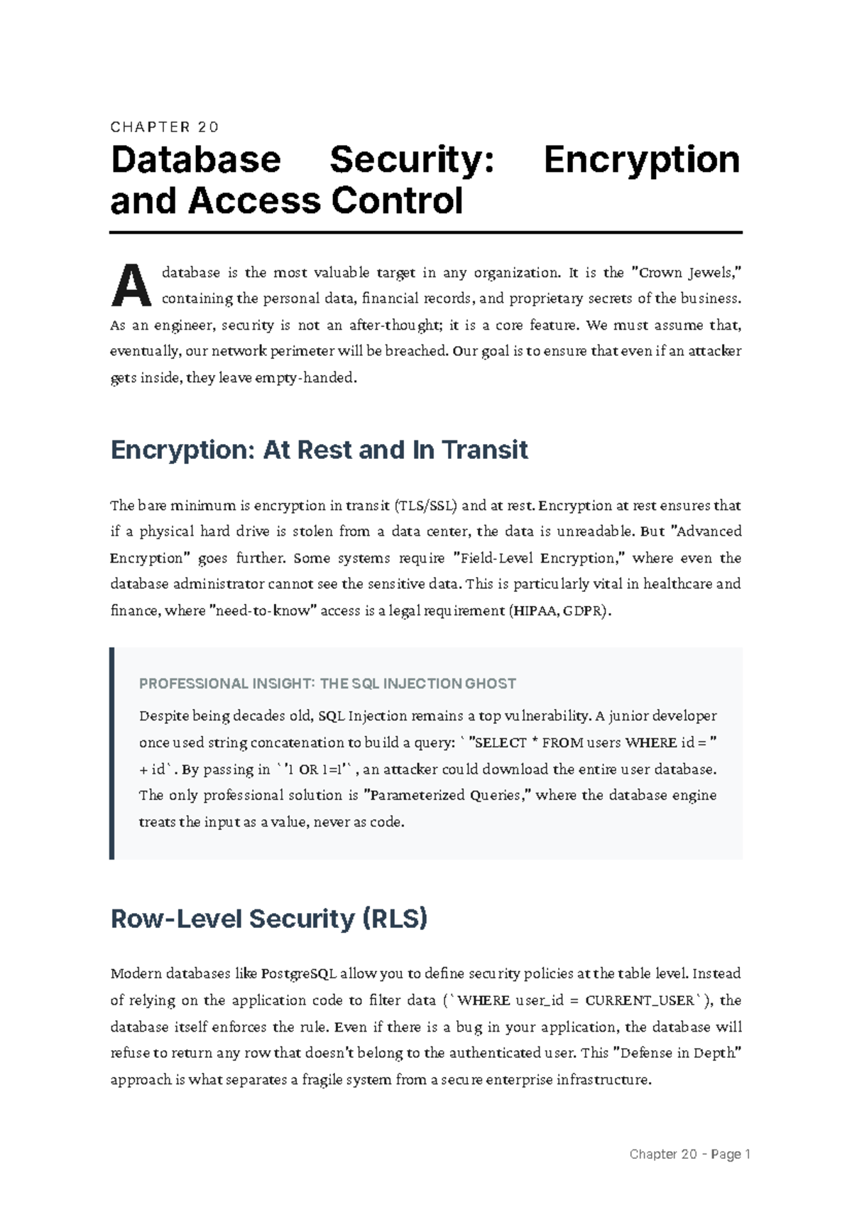 CHAPTER 20: Database Security & Access Control Insights (DUN 2X24k ...
