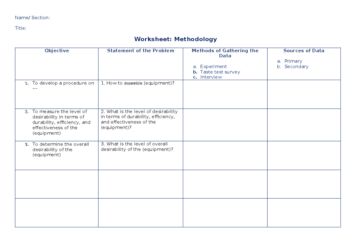 Worksheet-2 Methods-AT-ECT-ET-MT - Name/ Section: Title: Worksheet ...