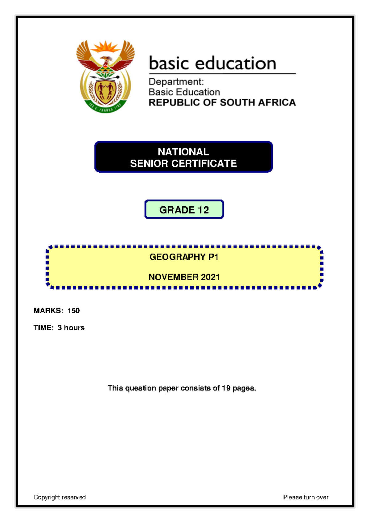 Geography P1 Final Exam Nov 2021 - Grade 12 NSC - Studocu