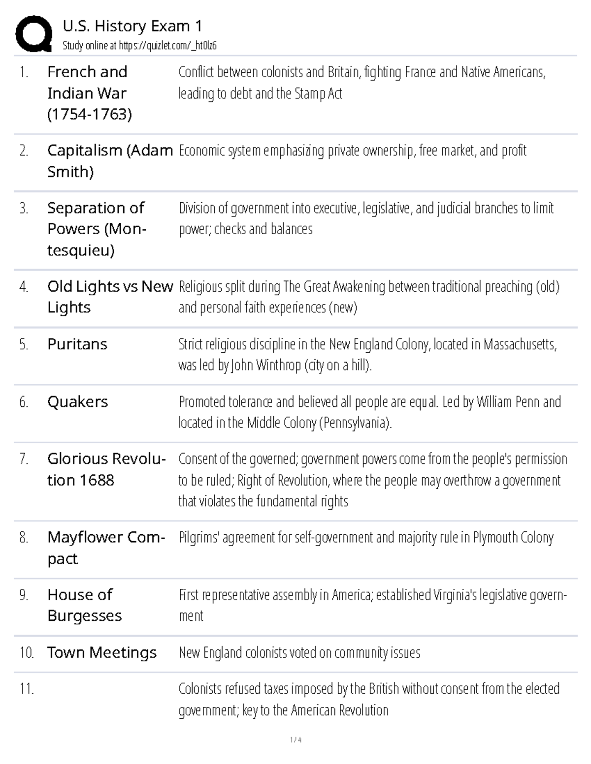 U.S. History Exam 1 Study Guide: Key Concepts and Events - Studocu