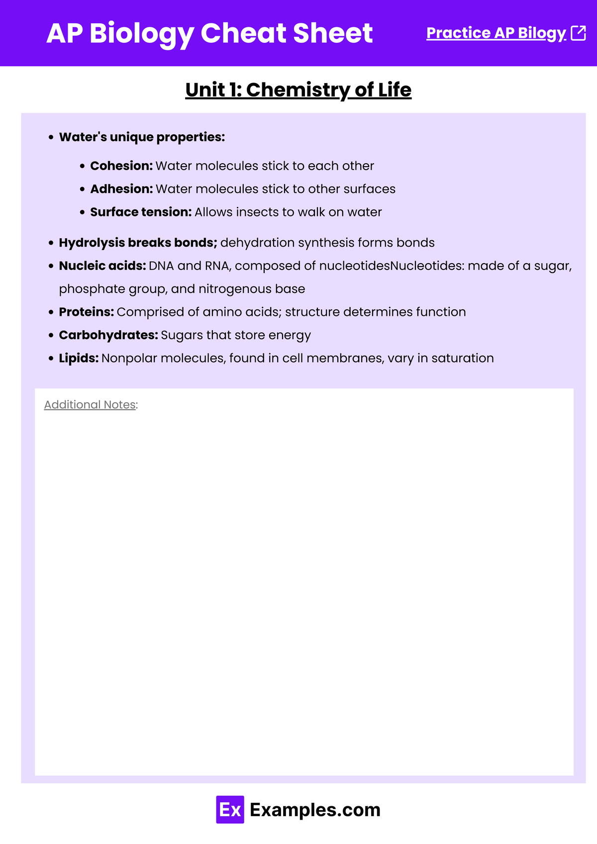 AP Biology Unit Overview: Key Concepts & Cheat Sheet - Studocu