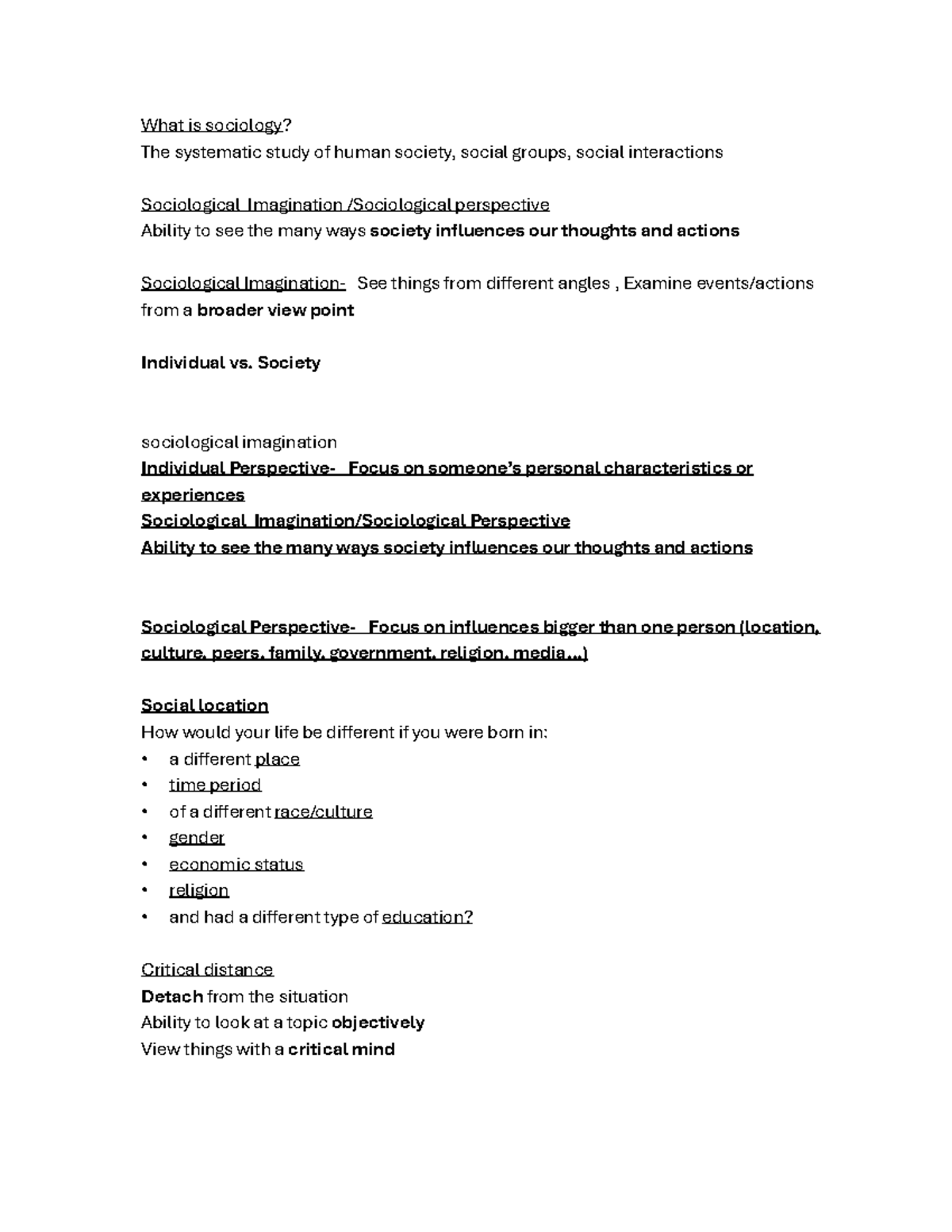 Sociology Exam 1: Understanding Human Society and Social Interactions ...