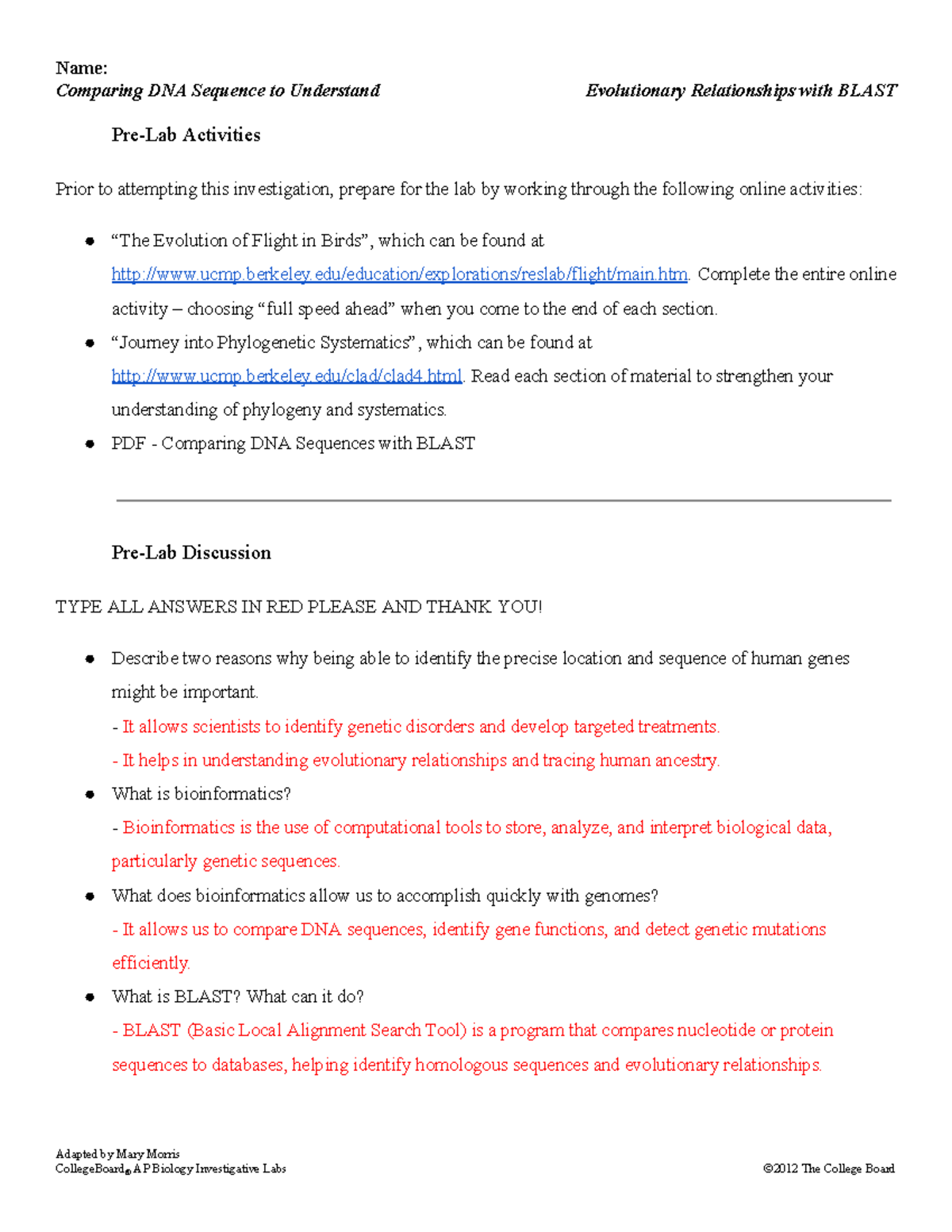 BIOL 101 Final Lab Report: Analyzing DNA with BLAST for Evolution ...
