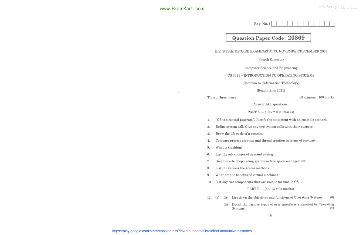 B.E. & M.E. Computer Engg Subjects Overview (2023 Nov Dec) - Studocu