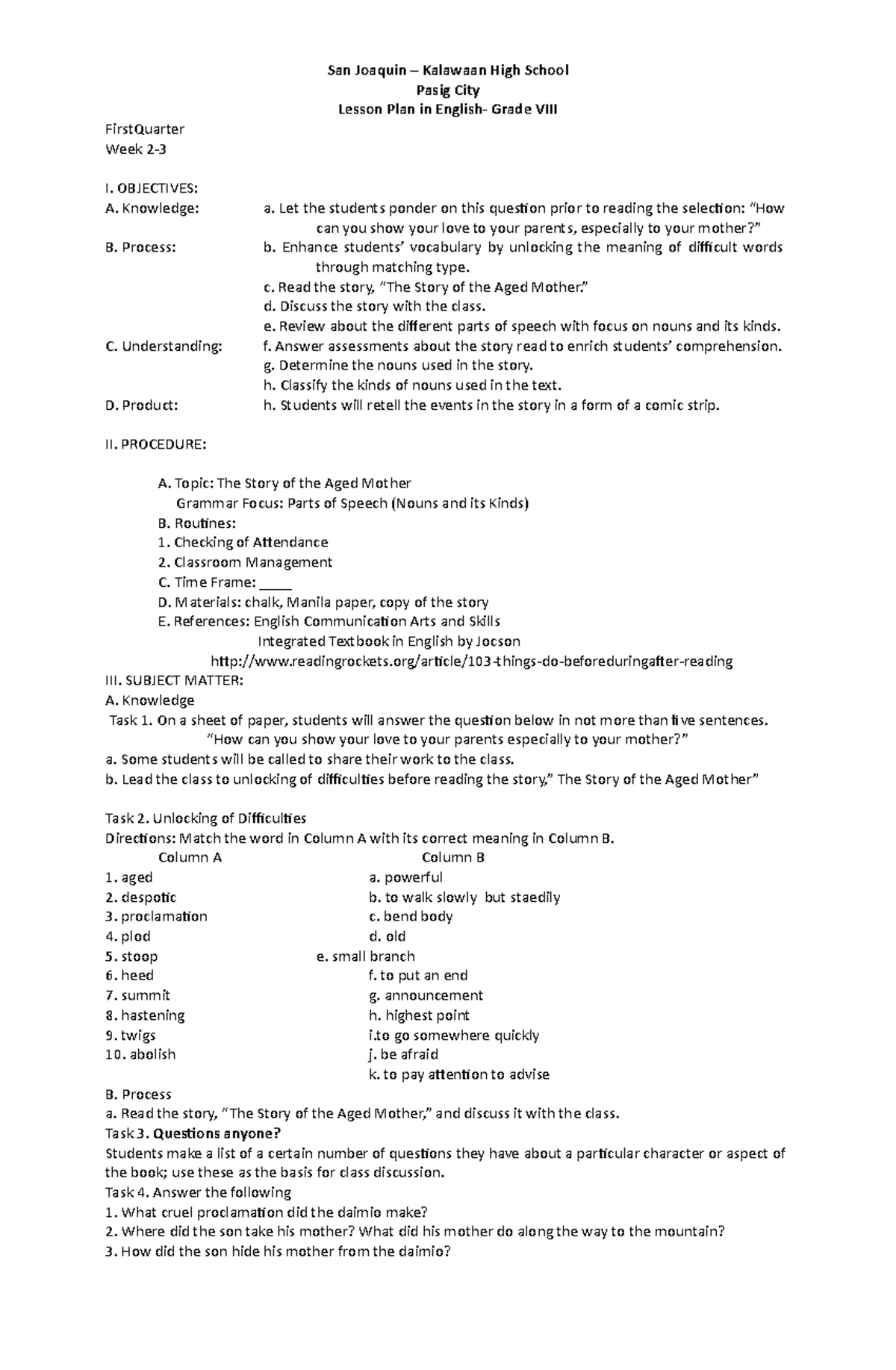 Action Plan in Science SY 2023-2024 - Republic of the Philippines Department of Education Region ...
