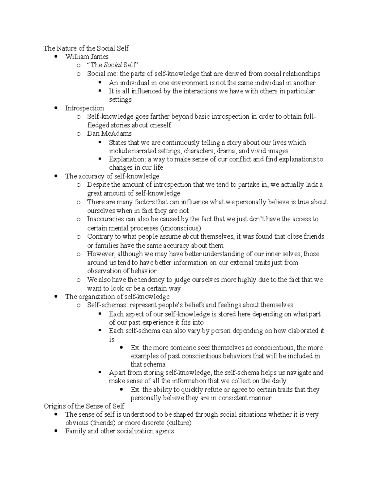 Ch 3 - The Social Self: Introspection and Self-Knowledge Insights - Studocu