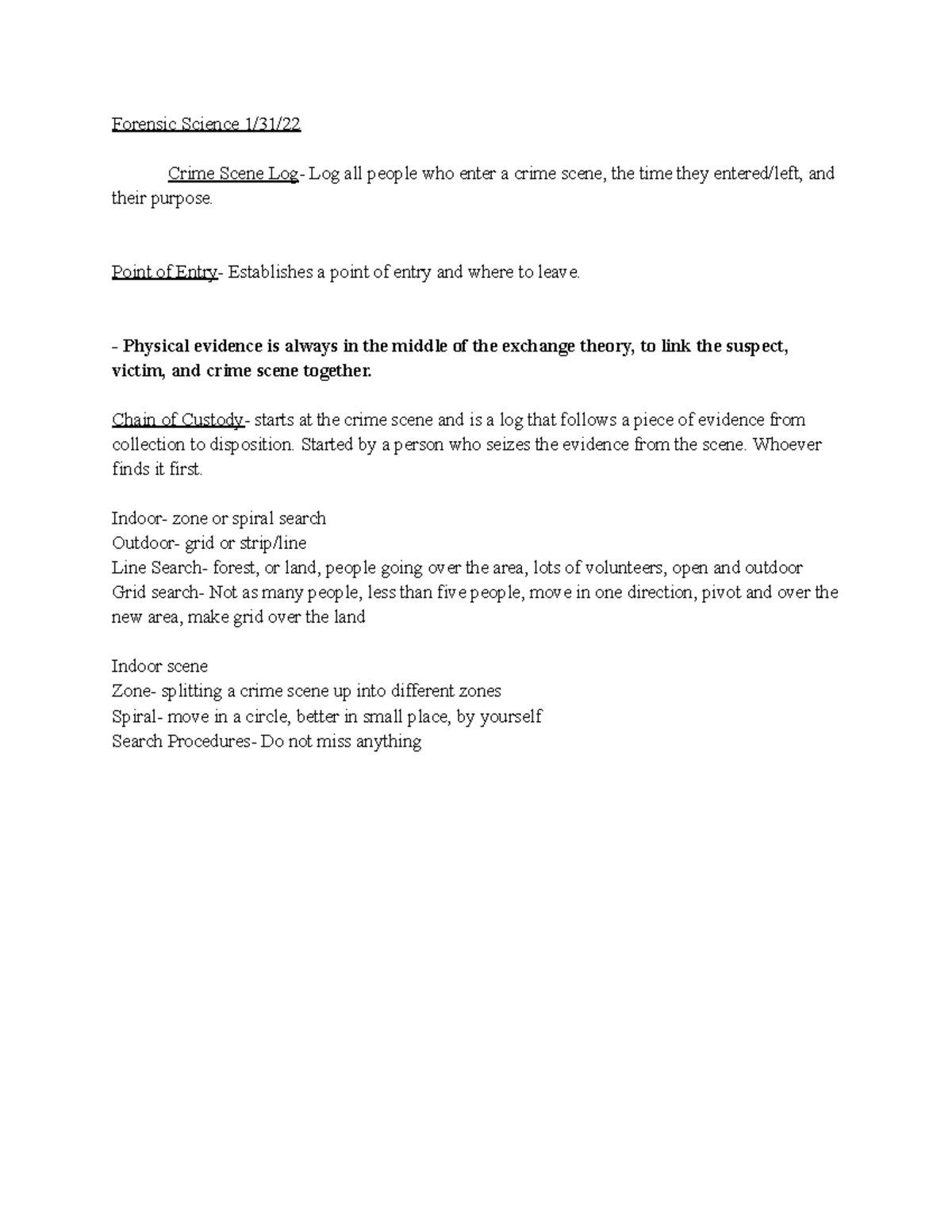 Forensic Science 101: Crime Scene Investigation Procedures - Studocu