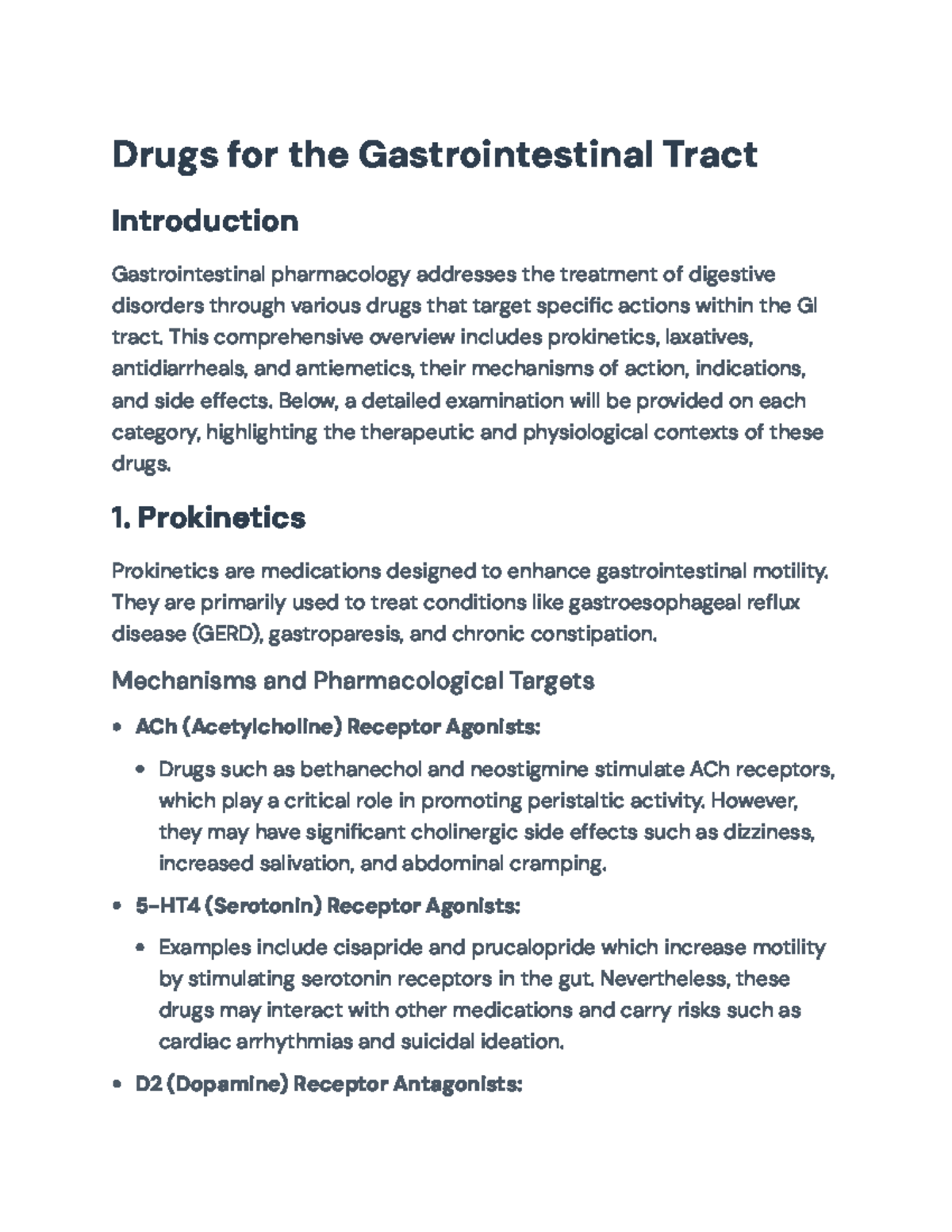 Gastrointestinal Pharmacology (PHAR 101): Overview of GI Drugs ...