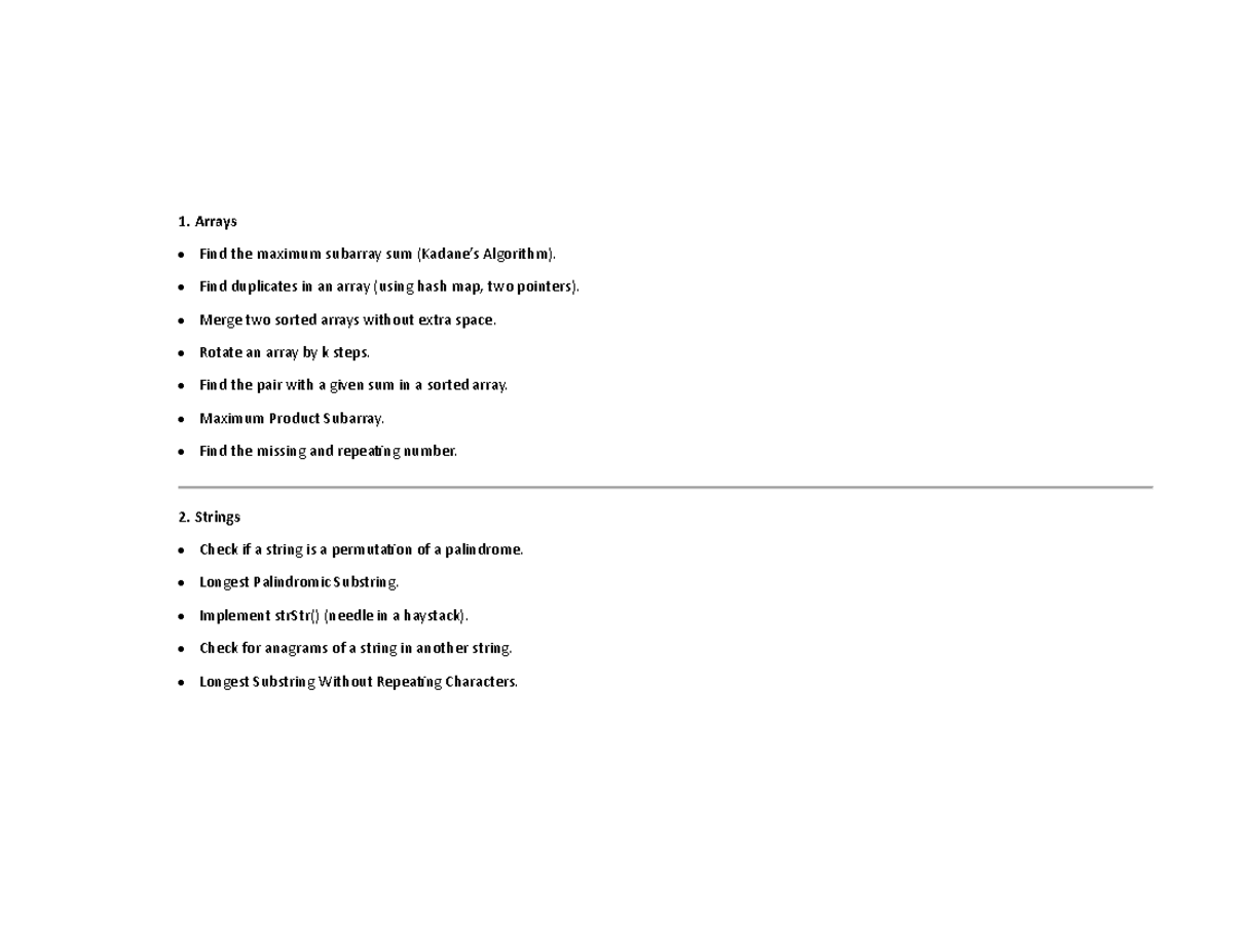 Data Structures & Algorithms Practice Questions (DSA 101) - Studocu