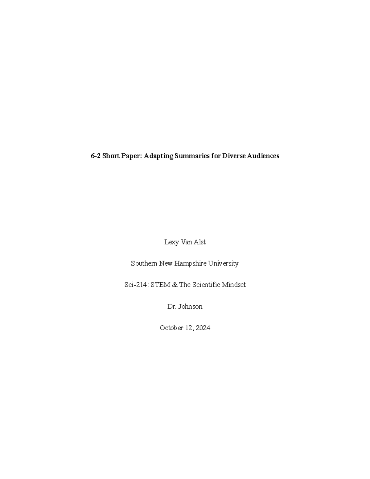 6-2 Short Paper: Adapting Climate Change Summaries for STEM - Studocu